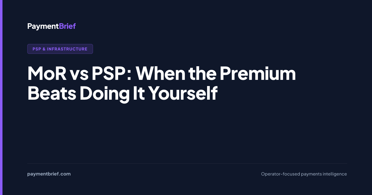 Merchant of Record vs PSP for SaaS — PaymentBrief